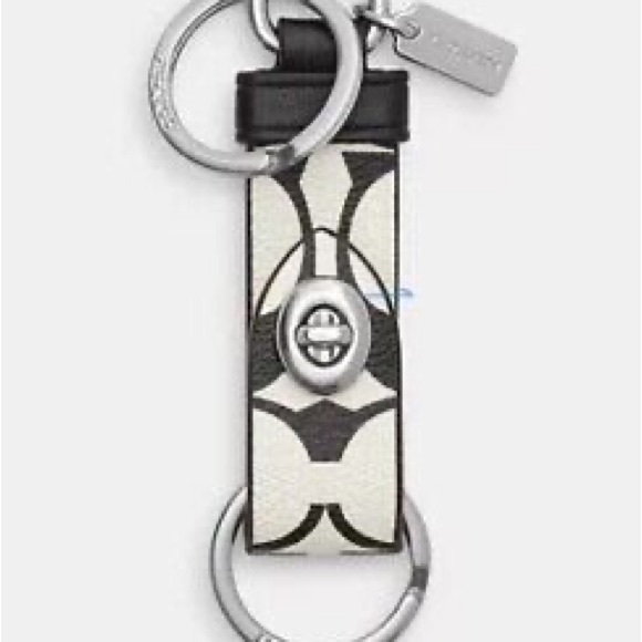 Coach | Accessories | Coach Signature Key Chainfobsnapvalet Blackwhite ...